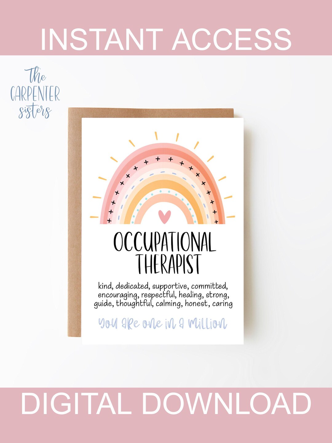 Occupational Therapist Card, Digital Download, Occupational Therapist ...