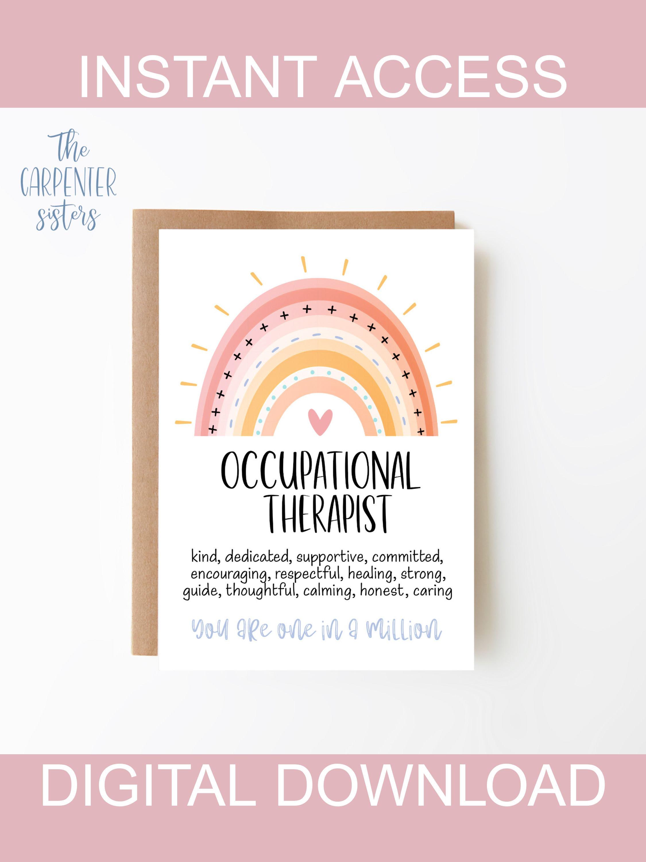 Occupational Therapist Card, Digital Download, Occupational Therapist ...