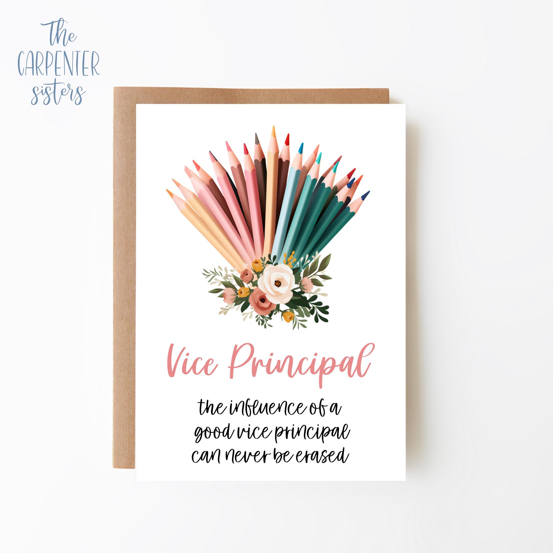 Vice Principal Card, Digital Download, School Vice Principal Thank You ...