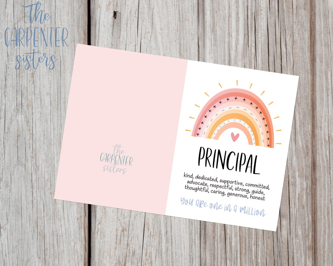 Principal Card, Digital Download, School Principal Greeting Card ...