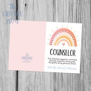 Counselor Card, Digital Download, School Counselor Greeting Card ...