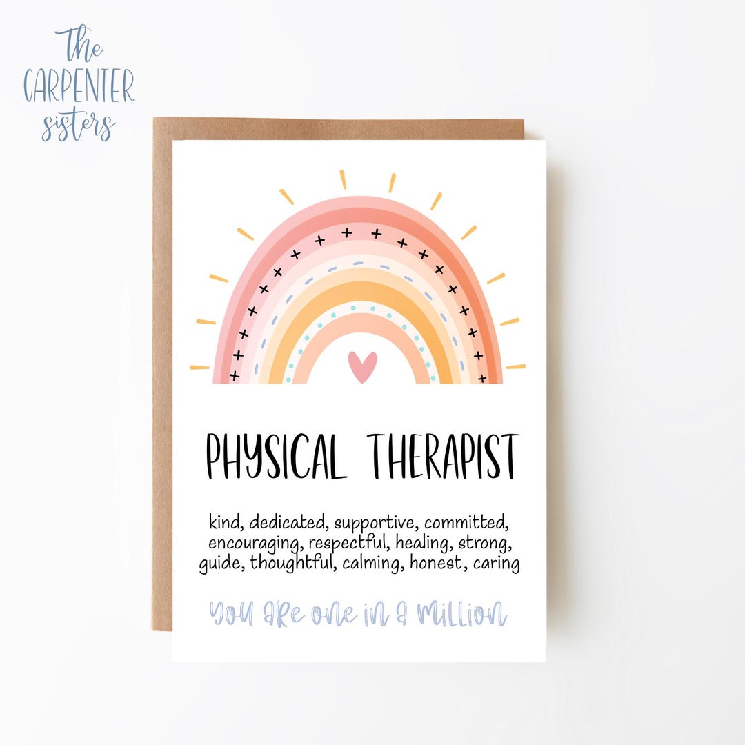 Physical Therapist Card, Digital Download, Physical Therapist Greeting ...