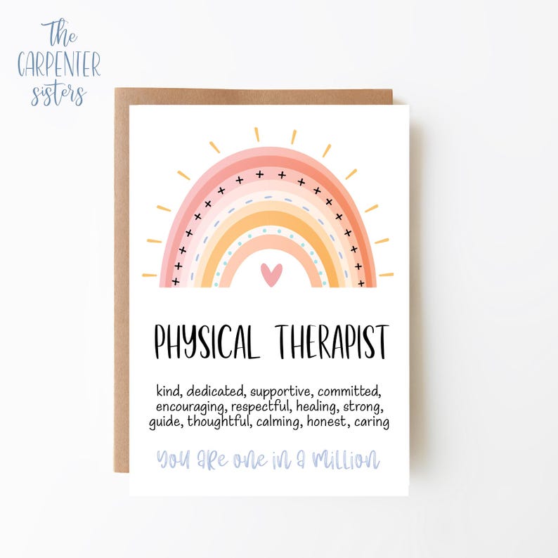 Physical Therapist Card, Digital Download, Physical Therapist Greeting ...