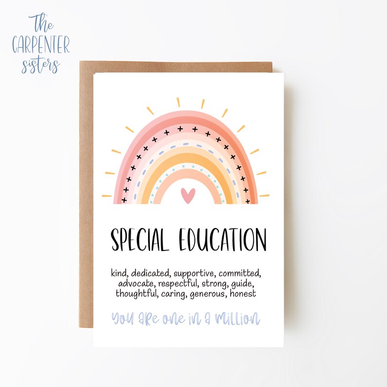 Special Education Card, Digital Download, Special Education Teacher ...