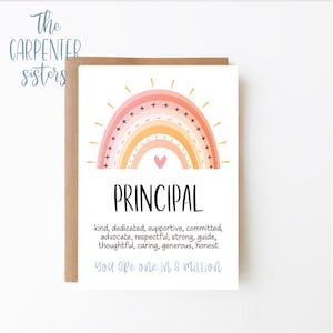 Principal Card, Digital Download, School Principal Greeting Card ...