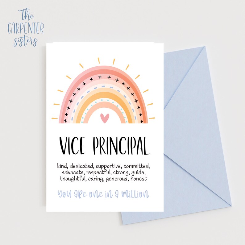 Vice Principal Card, Digital Download, Vice Principal Greeting Card ...