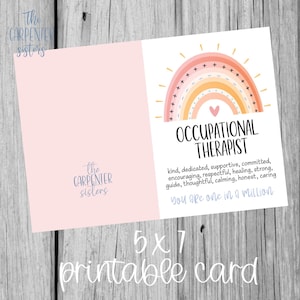 Occupational Therapist Card, Digital Download, Occupational Therapist ...