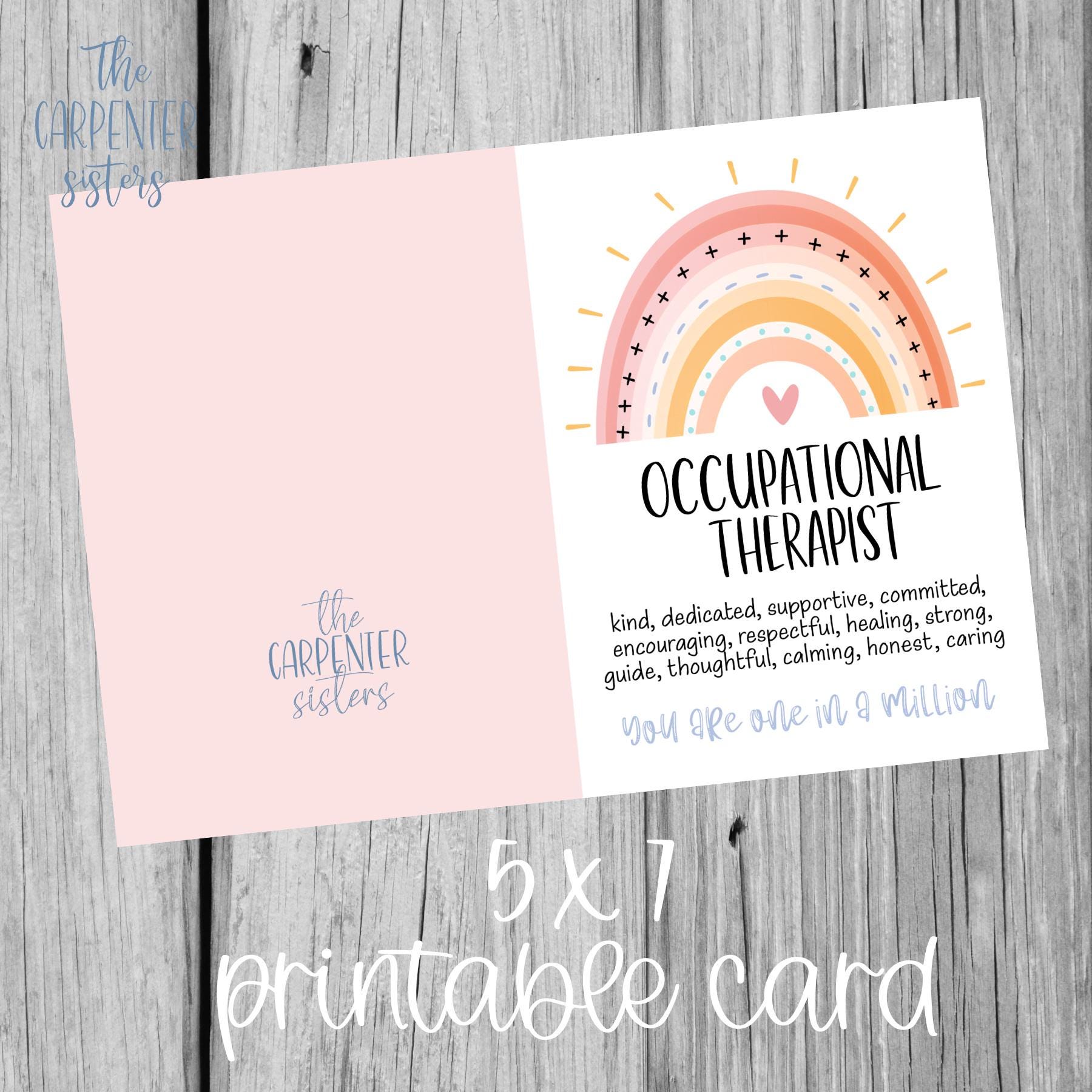 Occupational Therapist Card, Digital Download, Occupational Therapist ...