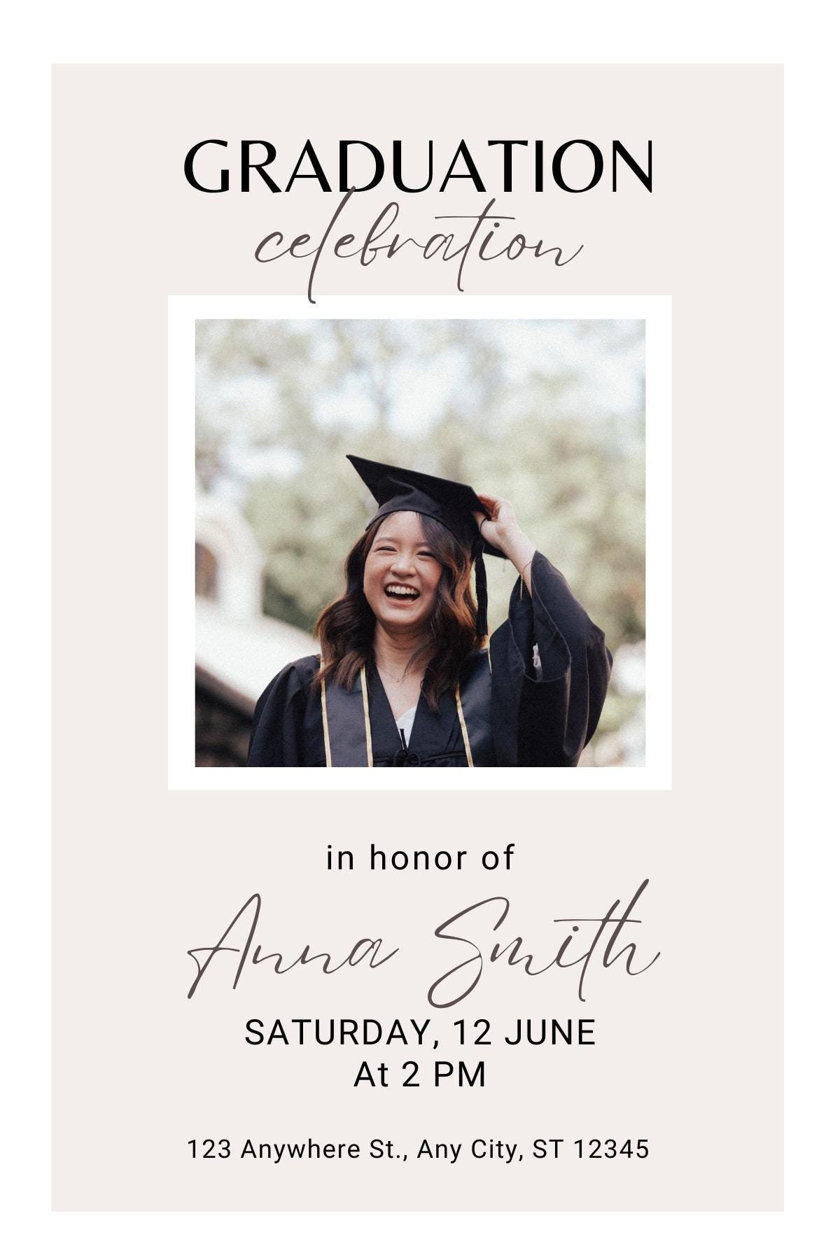 Graduation Invitation, Invitations, Editable Invitations, Editable ...