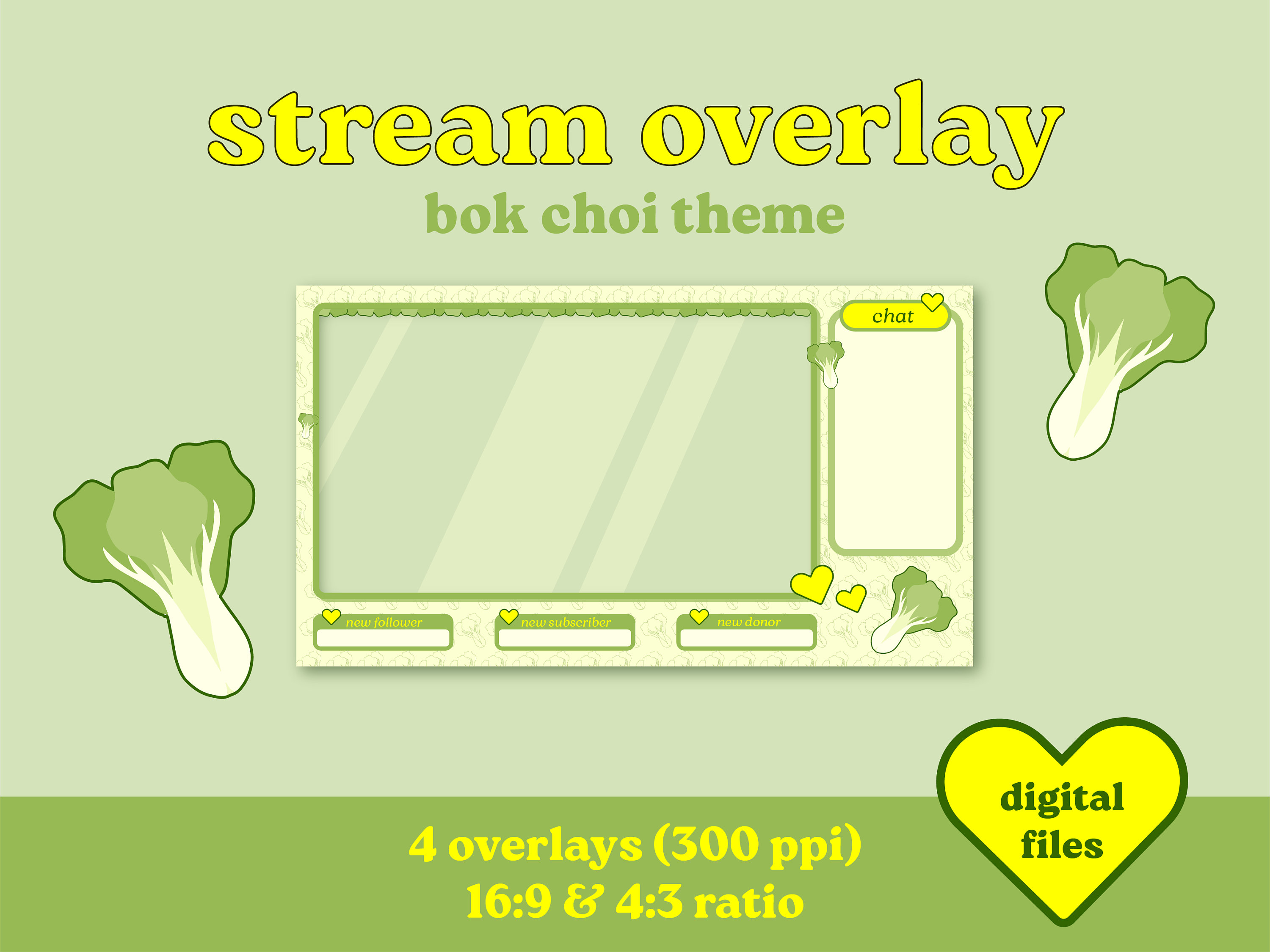 Twitch Bok Choi / Bak Choy Screen Overlay / Stream / Plant / Veggie ...
