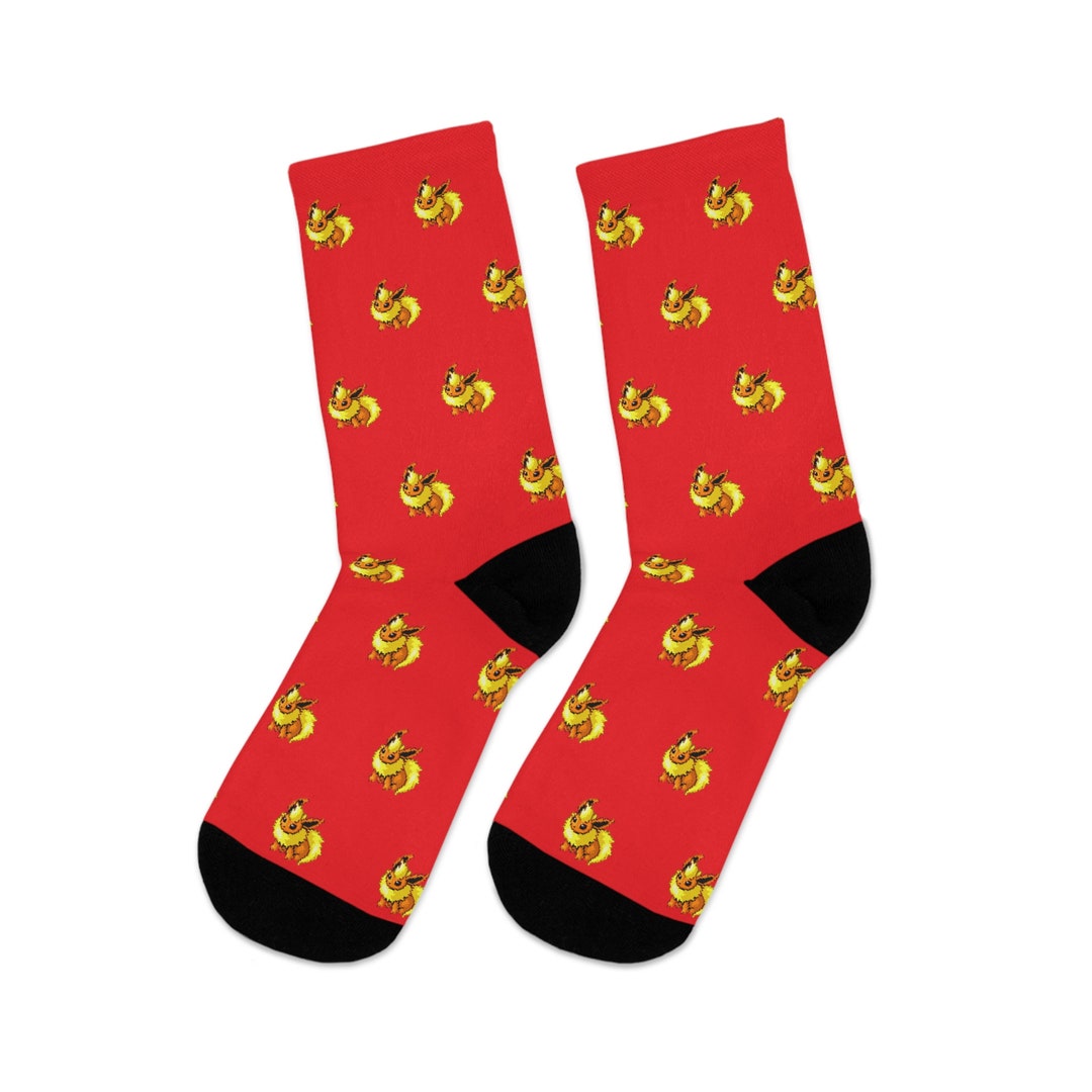 Flareon Retro Socks, Pokemon Socks, Video Game Socks, Socks for Kids ...
