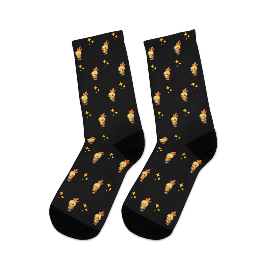 Shiny Torchic Retro Socks, Pokemon Socks, Video Game Socks, Socks for ...