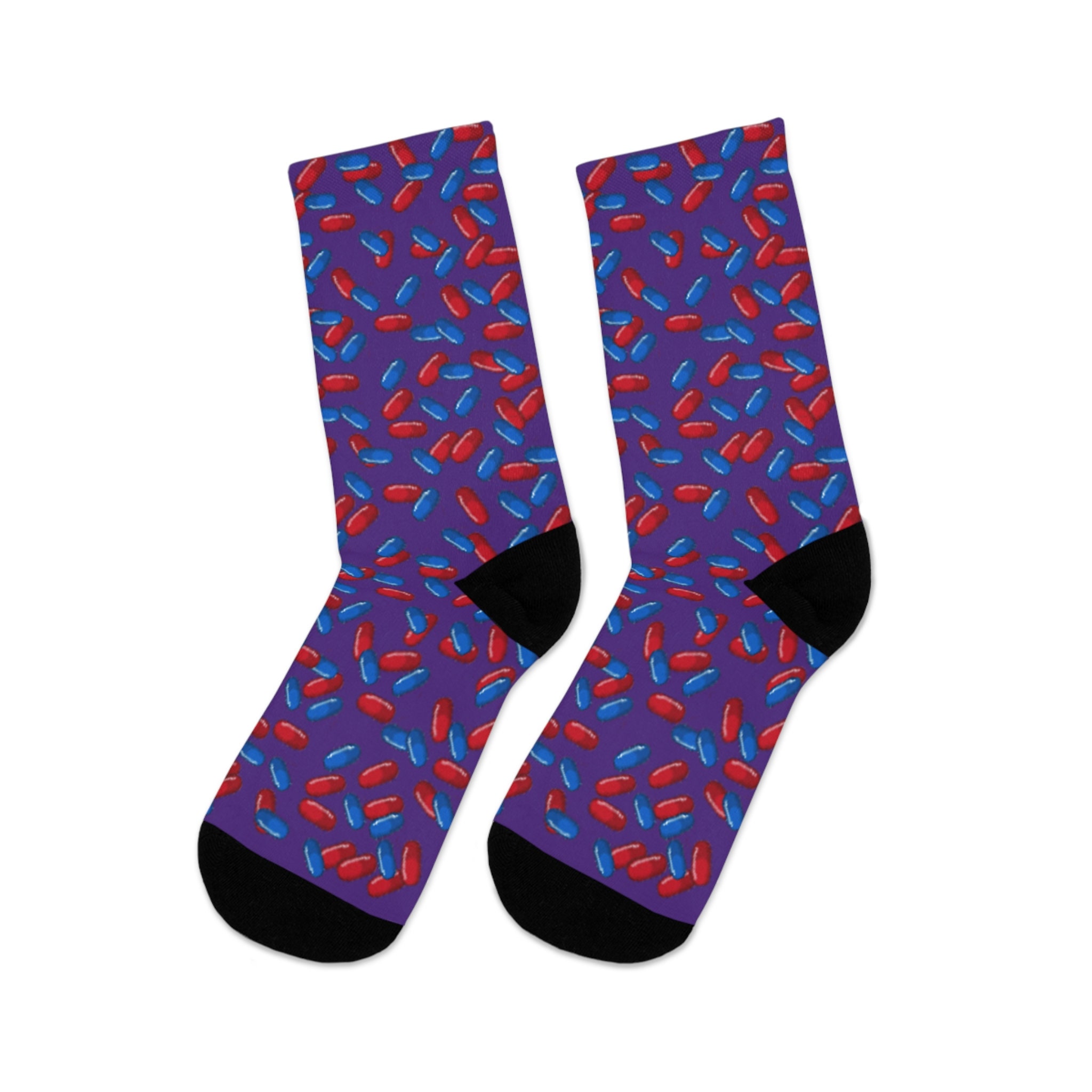 Red and Blue Pharmacy Capsule Retro Socks, Pharmacy Socks, Hospital ...
