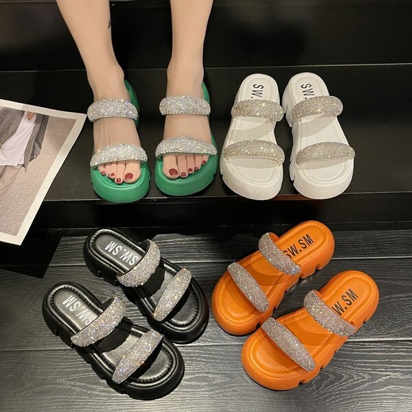 Rhinestone Sandals - Etsy