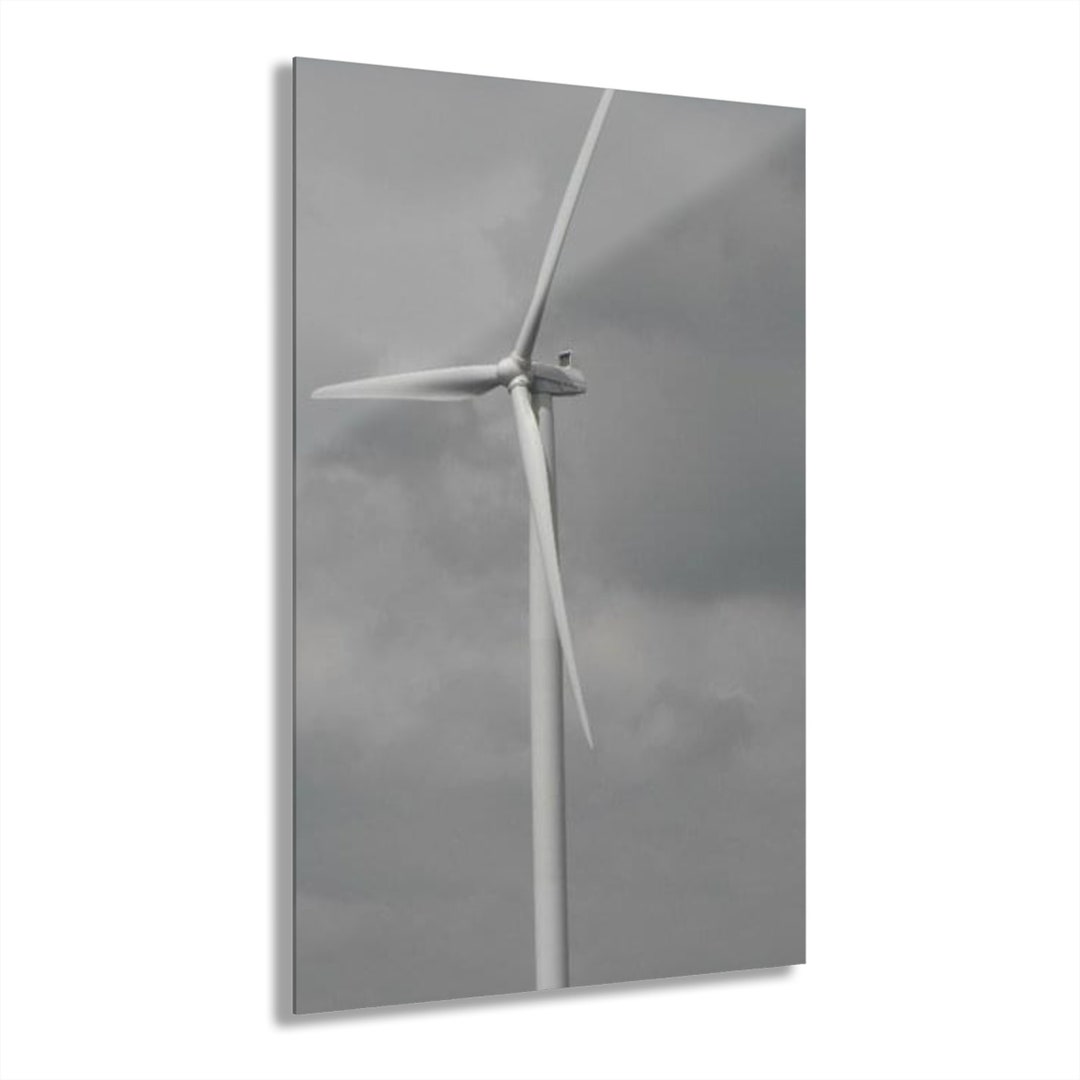 Acrylic Print, Windmill Print, Home Decor, Black and White Windmill ...