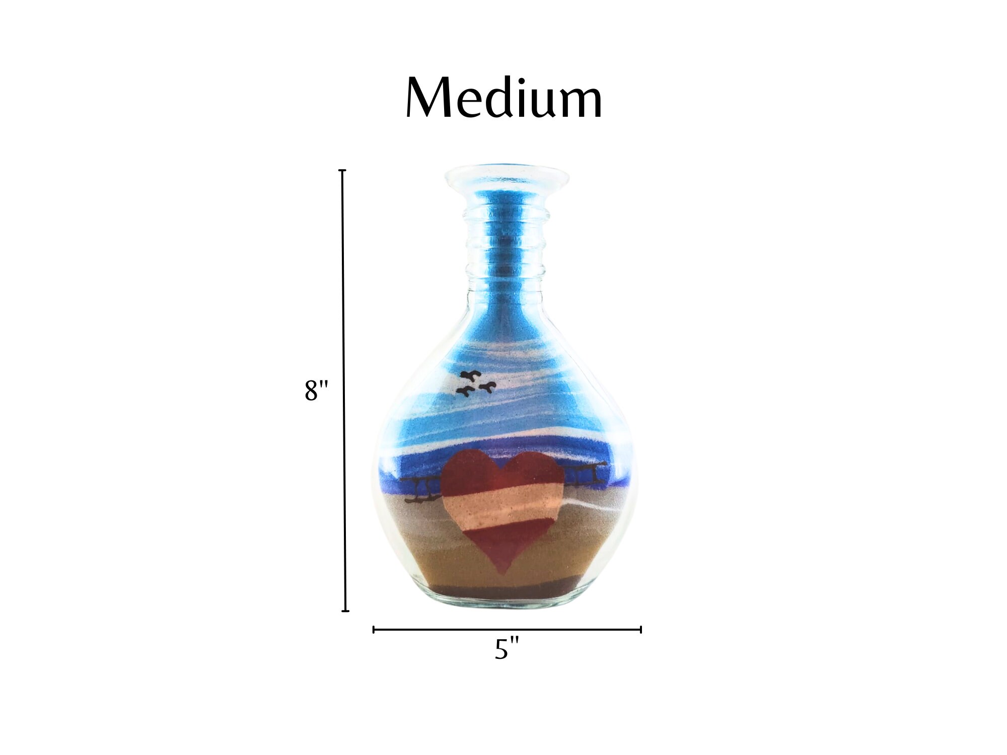 Heart at the Beach Sand Art Bottle 100% Handmade - Etsy