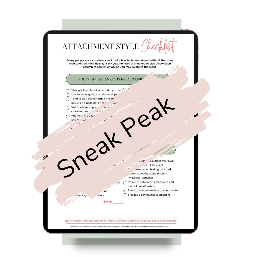 Attachment Style CHECKLIST, Adult Attachment Styles, Attachment ...