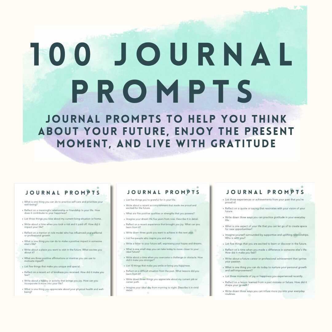 Journal Prompts • 100 Journal Prompts for Writing About Gratitude, the ...