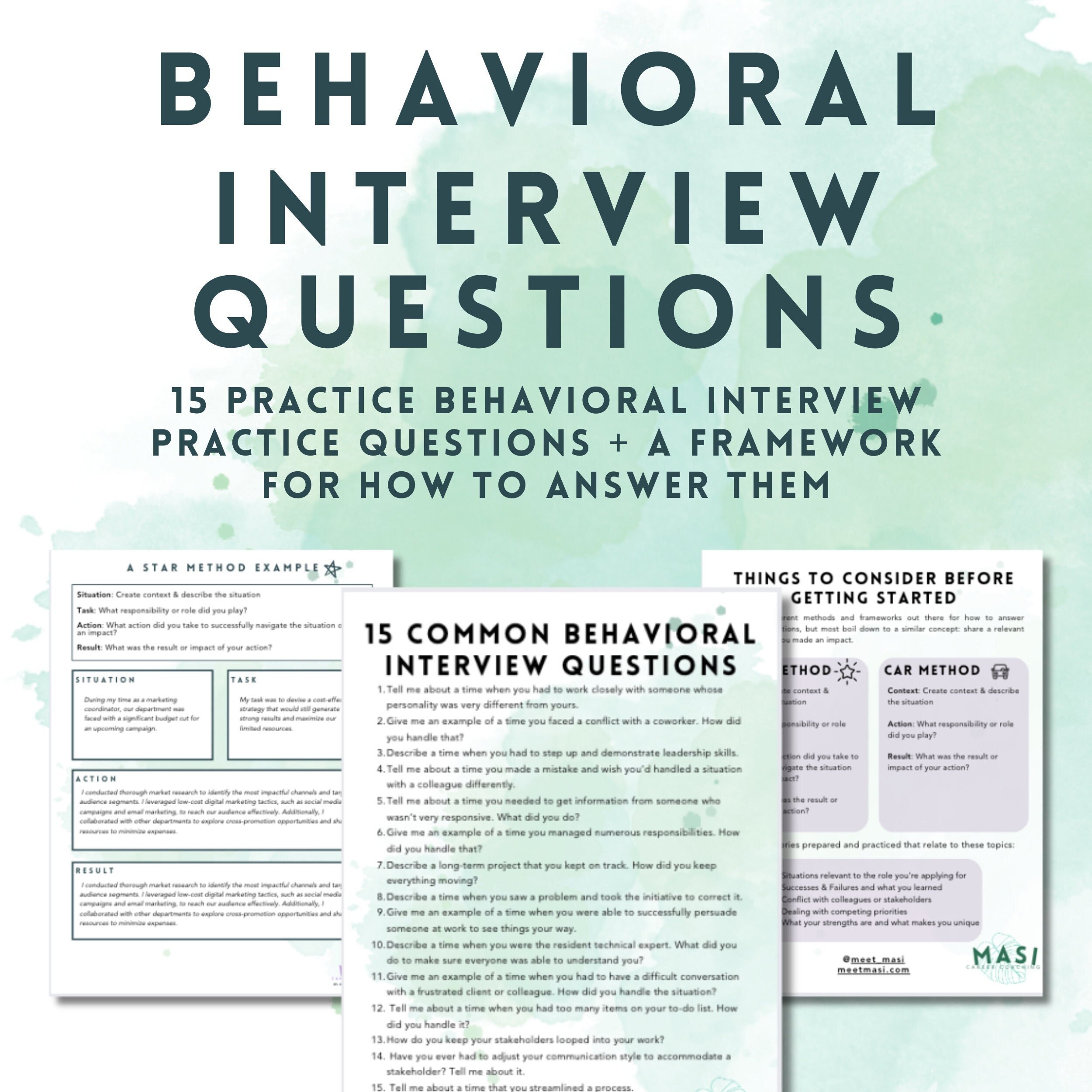 Job Interview Practice Questions Behavioral Question Practice STAR ...