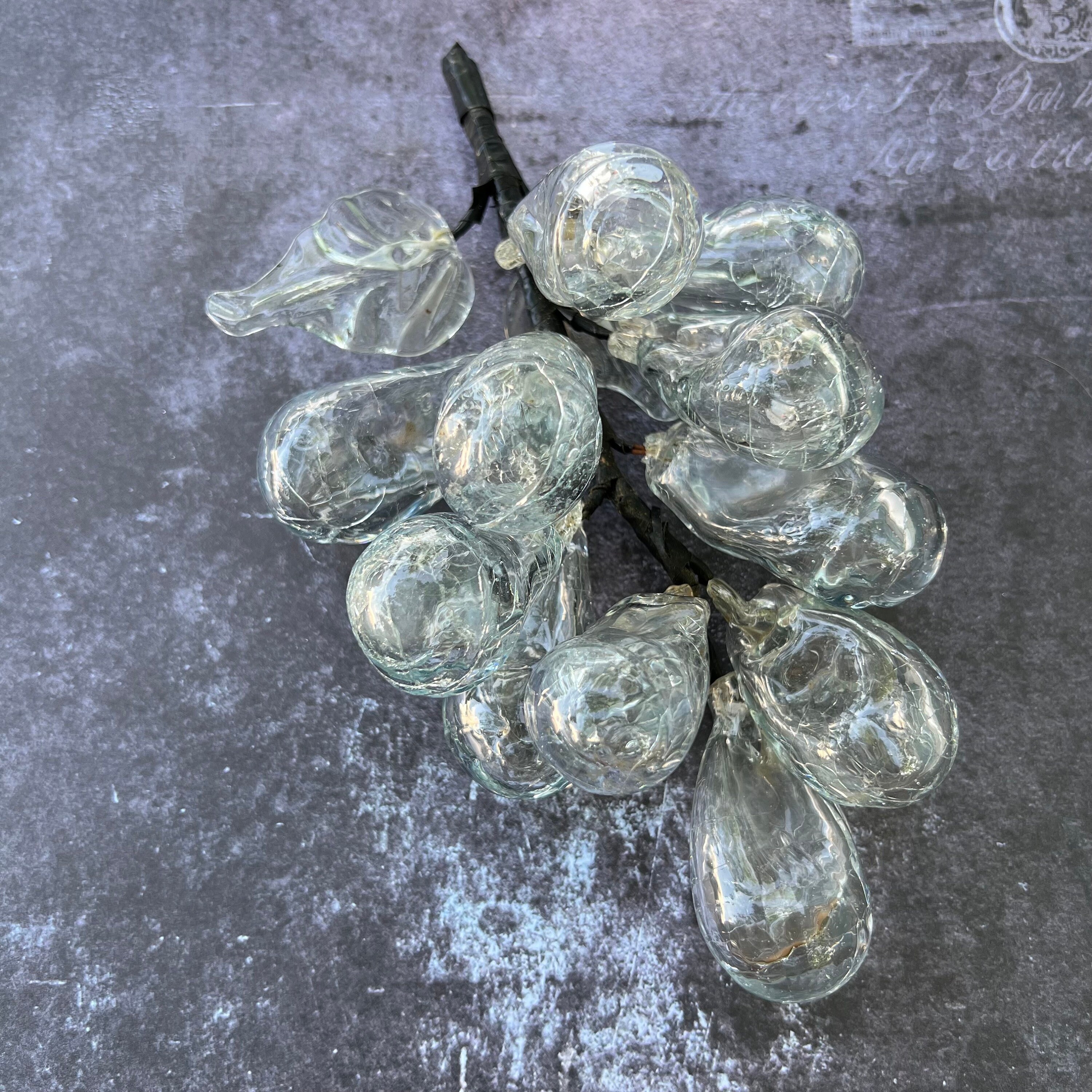 Vintage Glass Grape Cluster, Blown Crackle Glass, Art, Home Decor A140 ...