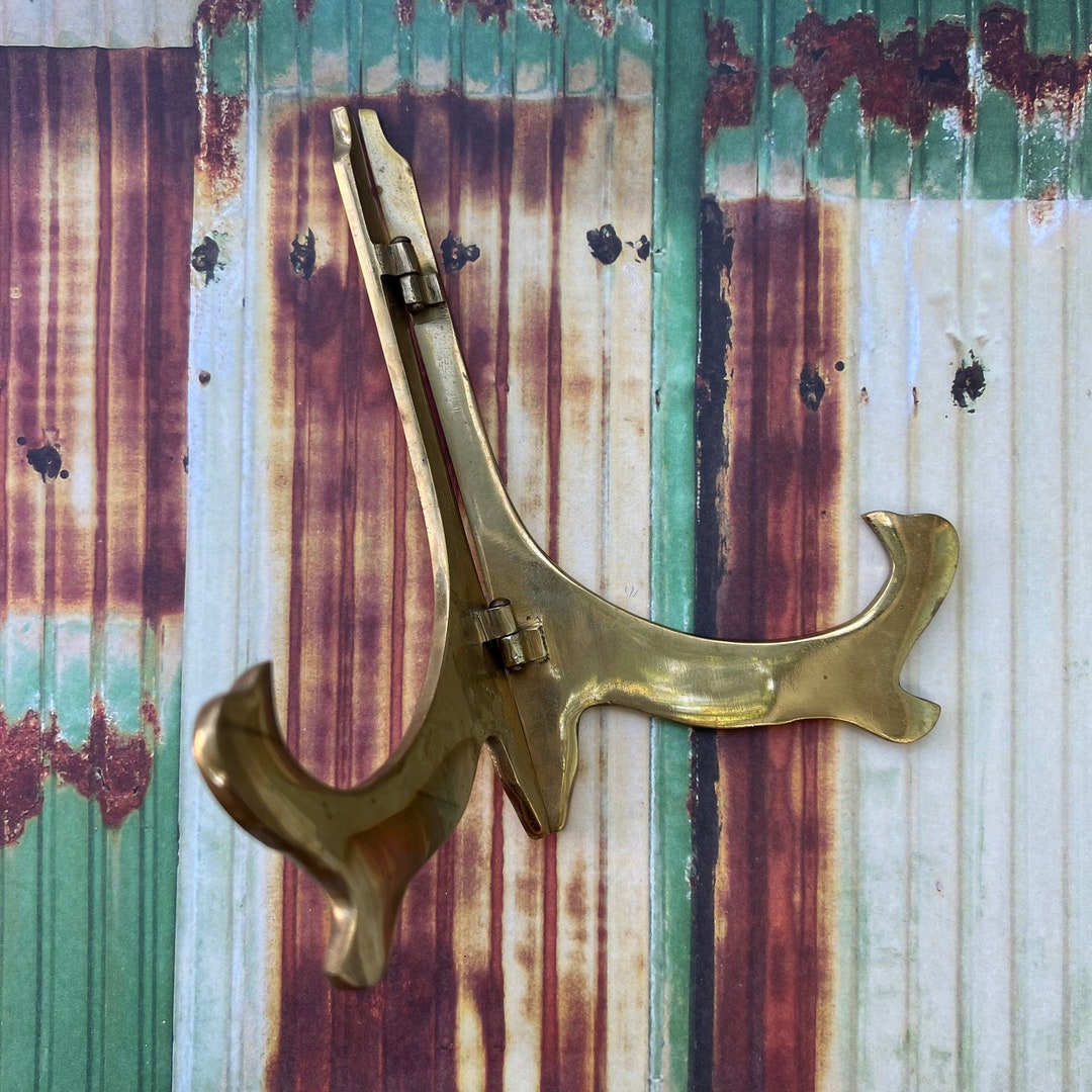 Vintage Brass Plate Stand Picture Stand Folding Plate - Etsy