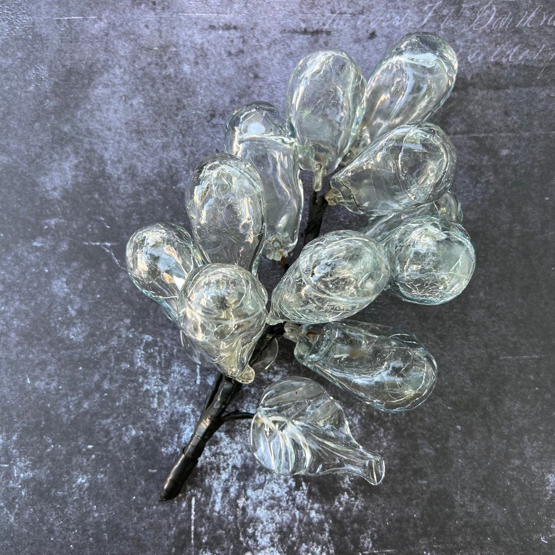 Vintage Glass Grape Cluster, Blown Crackle Glass, Art, Home Decor A140 ...