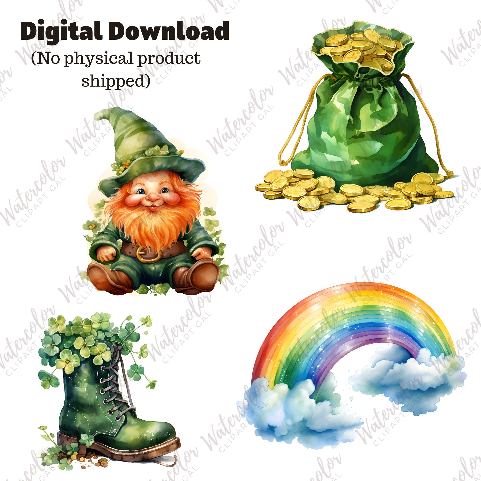 Saint Patrick's Day PNG Watercolor Bundle St. Patrick's Day Clipart ...