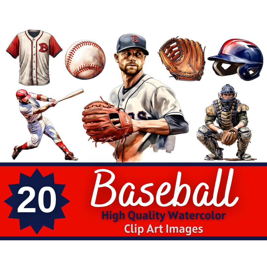 Baseball Clipart PNG Watercolor Bundle | Baseball PNG | Sport Clipart ...