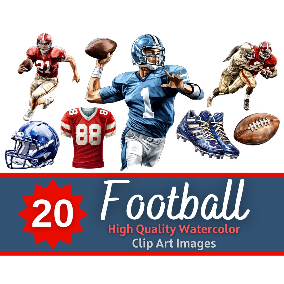 American Football Clipart Watercolor Bundle | Fall Football | Sport ...