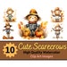 Autumn Fall Scarecrow PNG Clipart Watercolor Bundle | Cute Scarecrow ...
