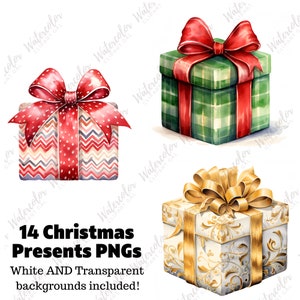 Christmas Presents PNG Watercolor Bundle | Christmas Present Clipart ...