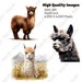 Alpaca Clipart PNG Watercolor Bundle | Cute Animal Clipart | Barnyard ...