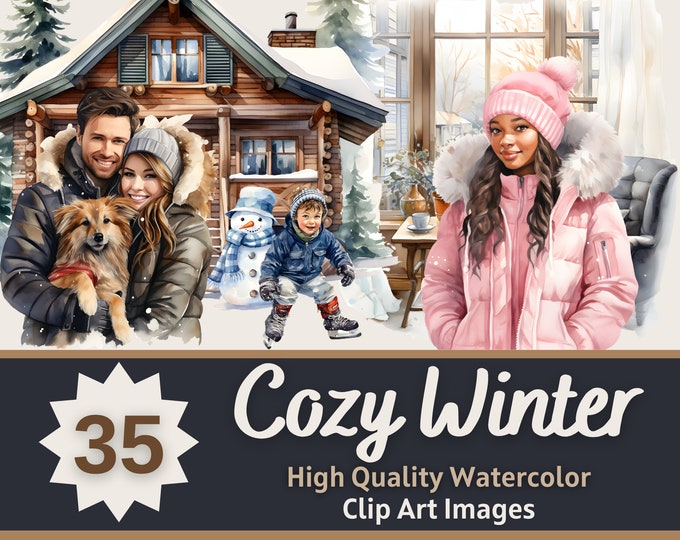 WATERCOLOUR CLIPART | Winter Clipart | Cozy Boho Winter | Winter ...