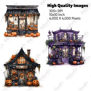 Halloween Shop PNG Watercolor Bundle | Halloween Cottagecore Clipart ...