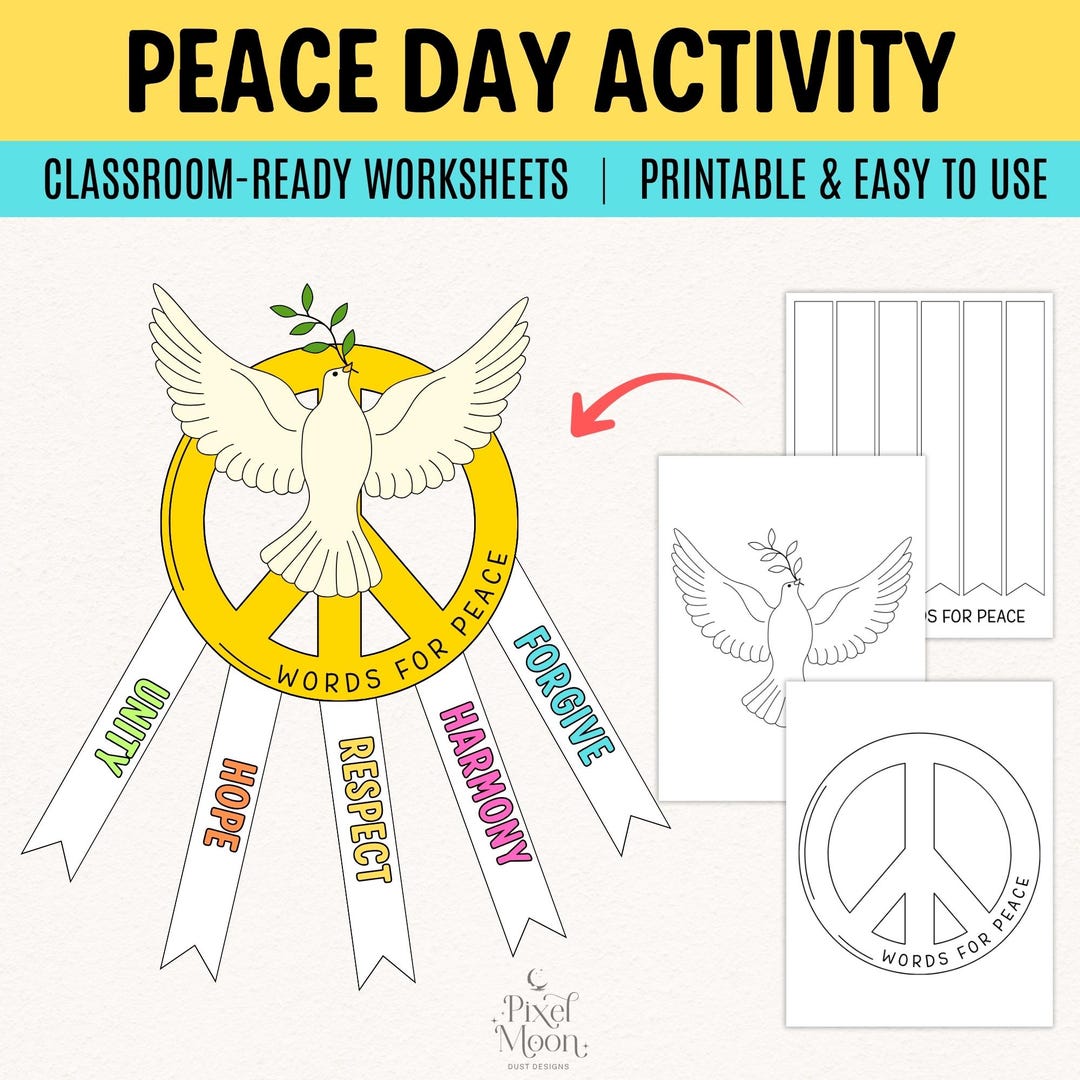 Peace Day Worksheet Activity for Kids, International Day of Peace ...
