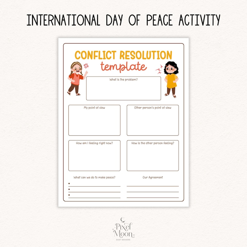Conflict Resolution Worksheet for Kids, Classroom Behavior Management ...