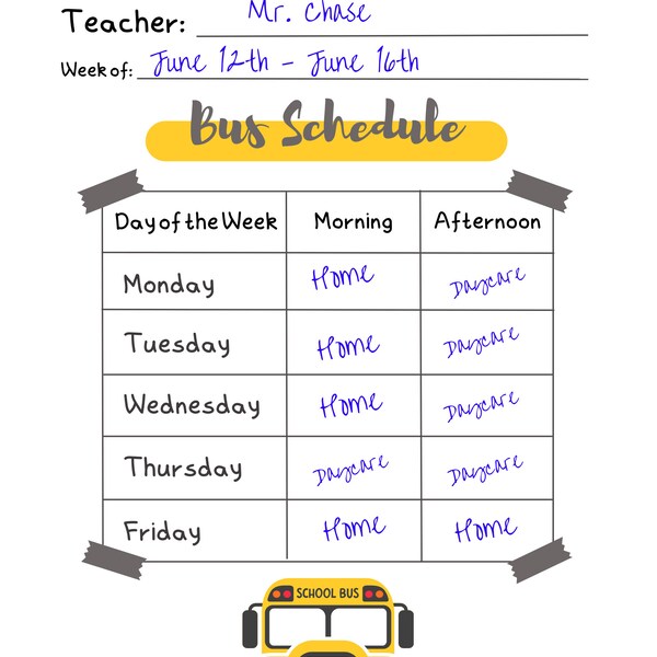 School Schedule - Etsy
