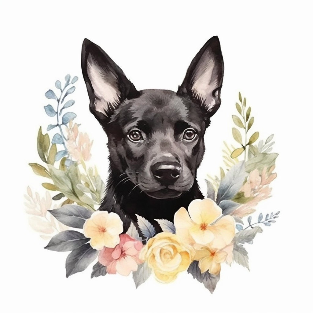 12 Floral Dog Clipart Cute Dog Clipart Floral Puppy Clipart. - Etsy
