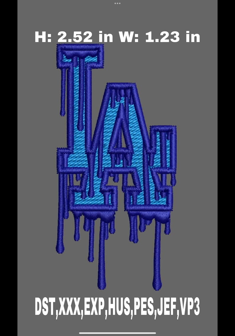 LA Melting Logo Digitized Embroidery File - Etsy Australia
