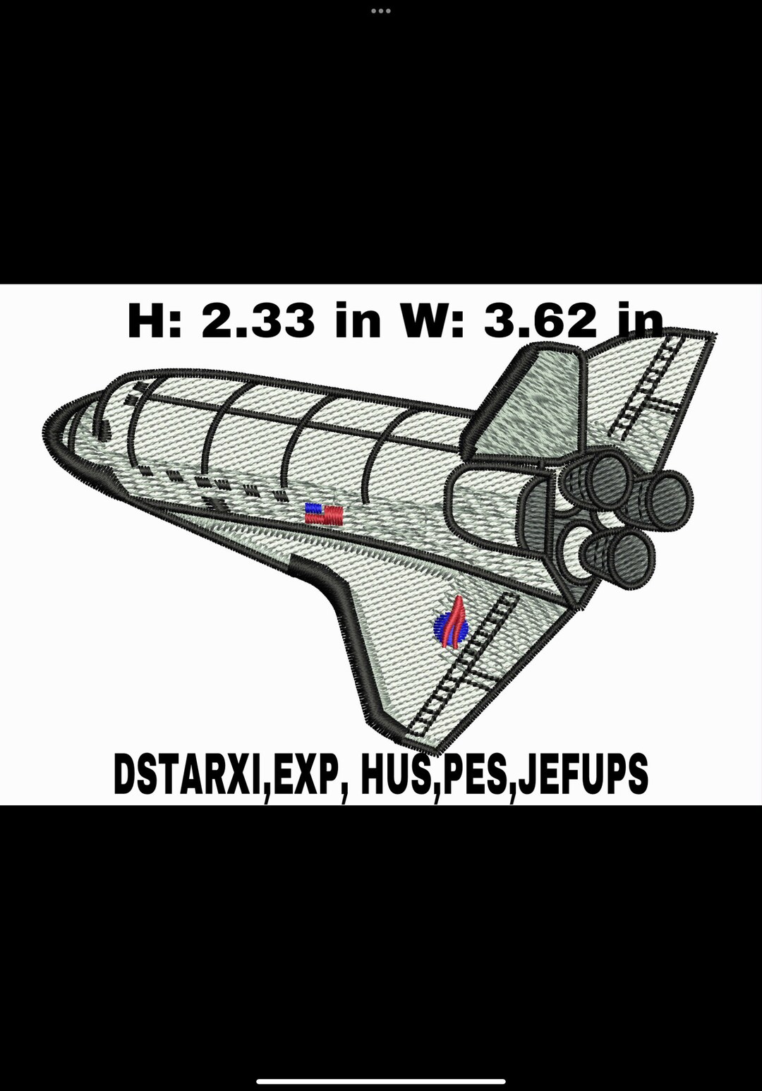 Space Shuttle Embroidery Digitized File - Etsy