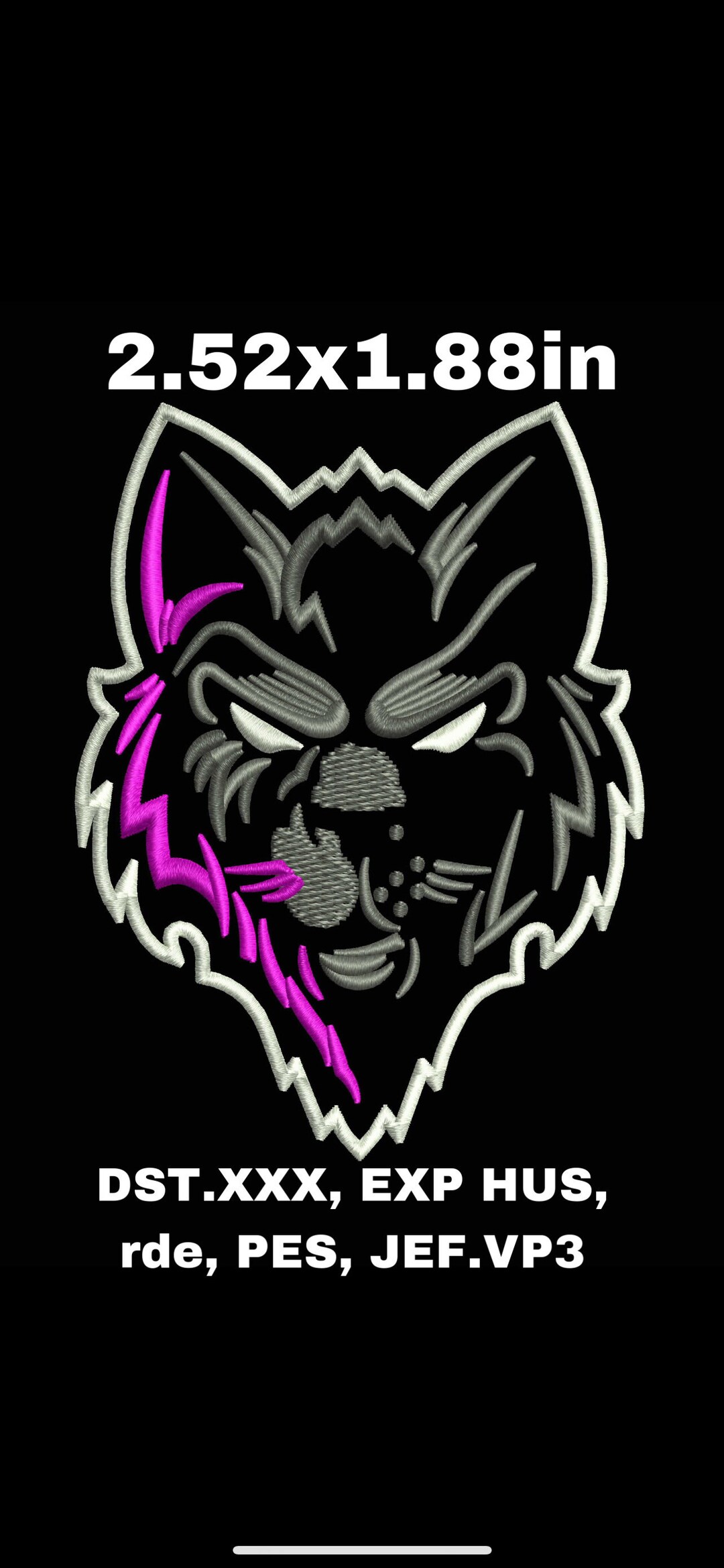 Wolf Puff Digitized Embroidery File - Etsy Australia