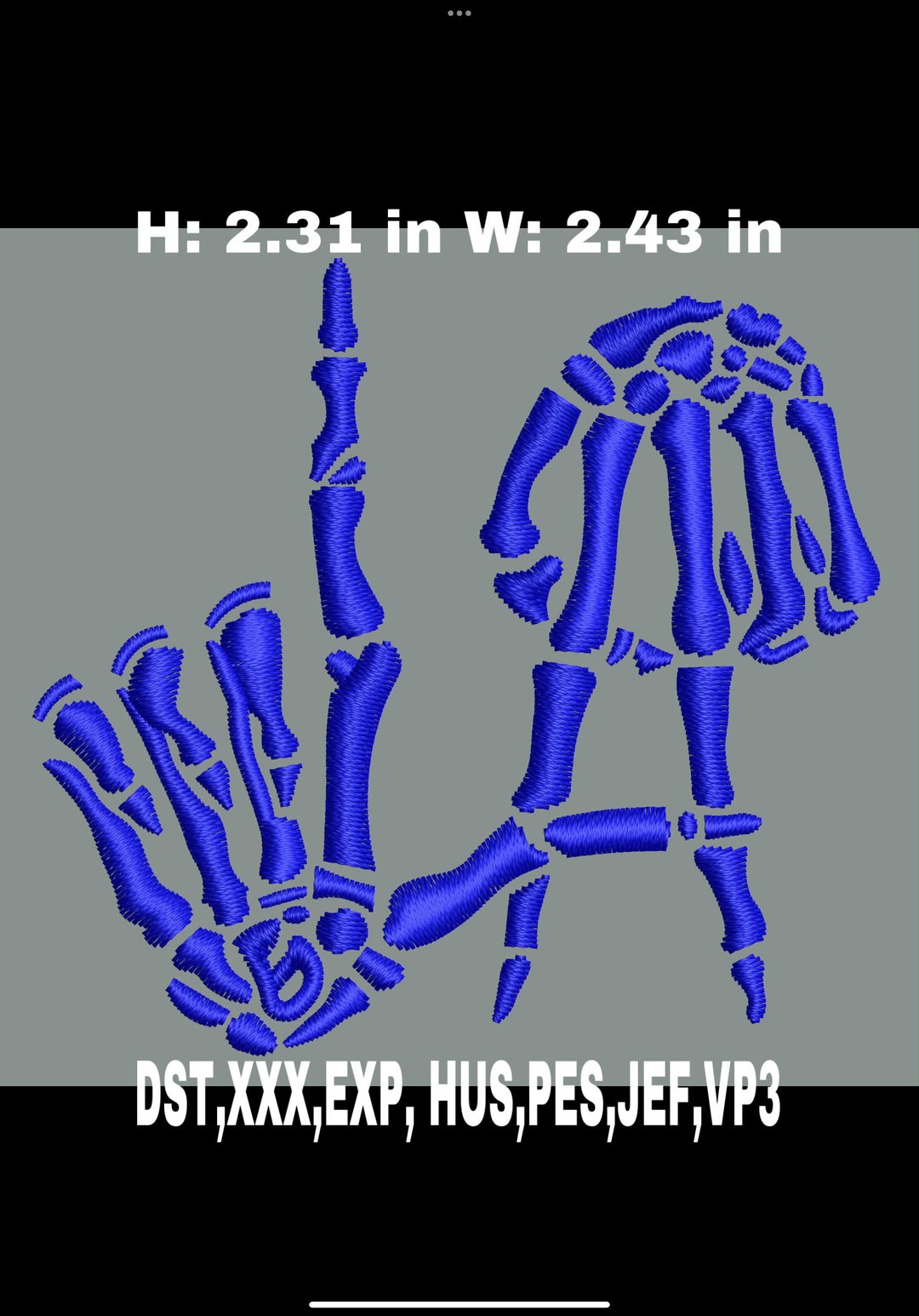 Skeleton LA Logo Digitized Embroidery File - Etsy