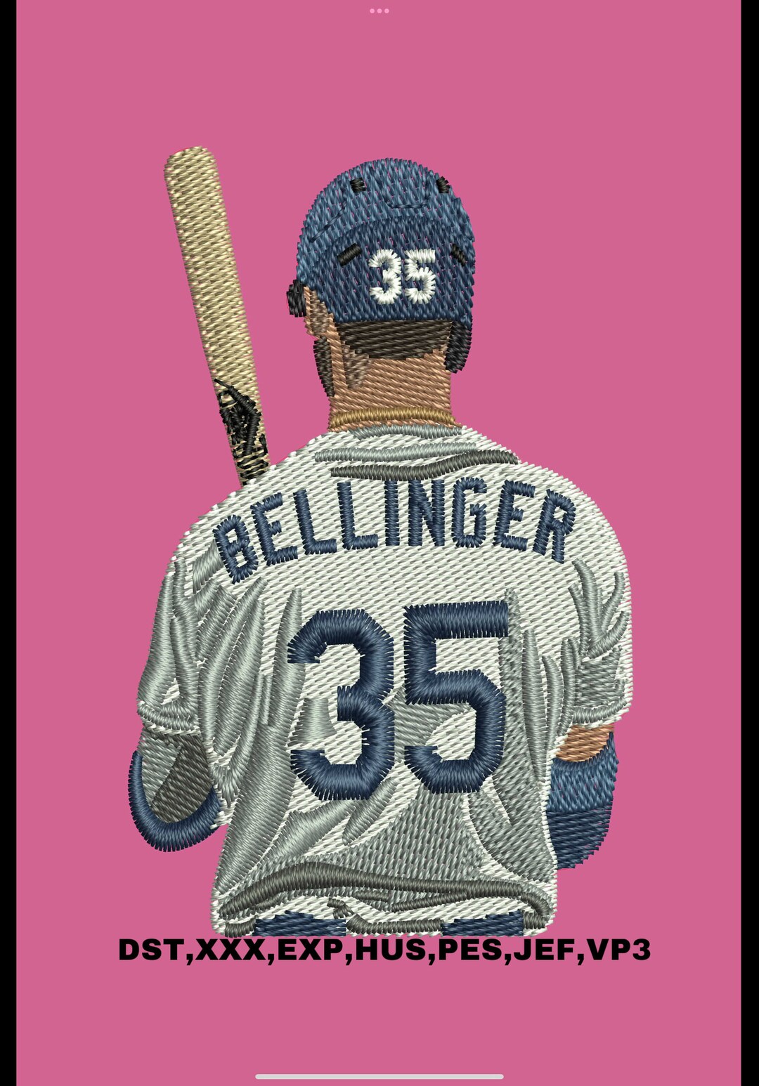 Bellinger LA Dodgers Player Digitized Embroidery File - Etsy
