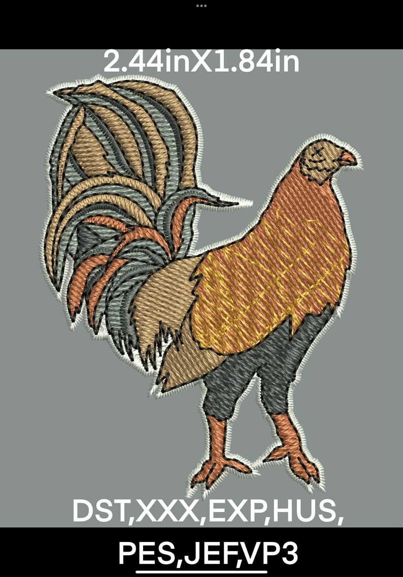 Gallo Rooster Embroidery Digitized Files - Etsy
