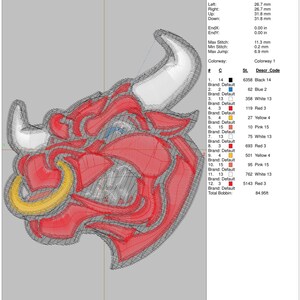 Red Bull Puff Embroidery Digitized File - Etsy