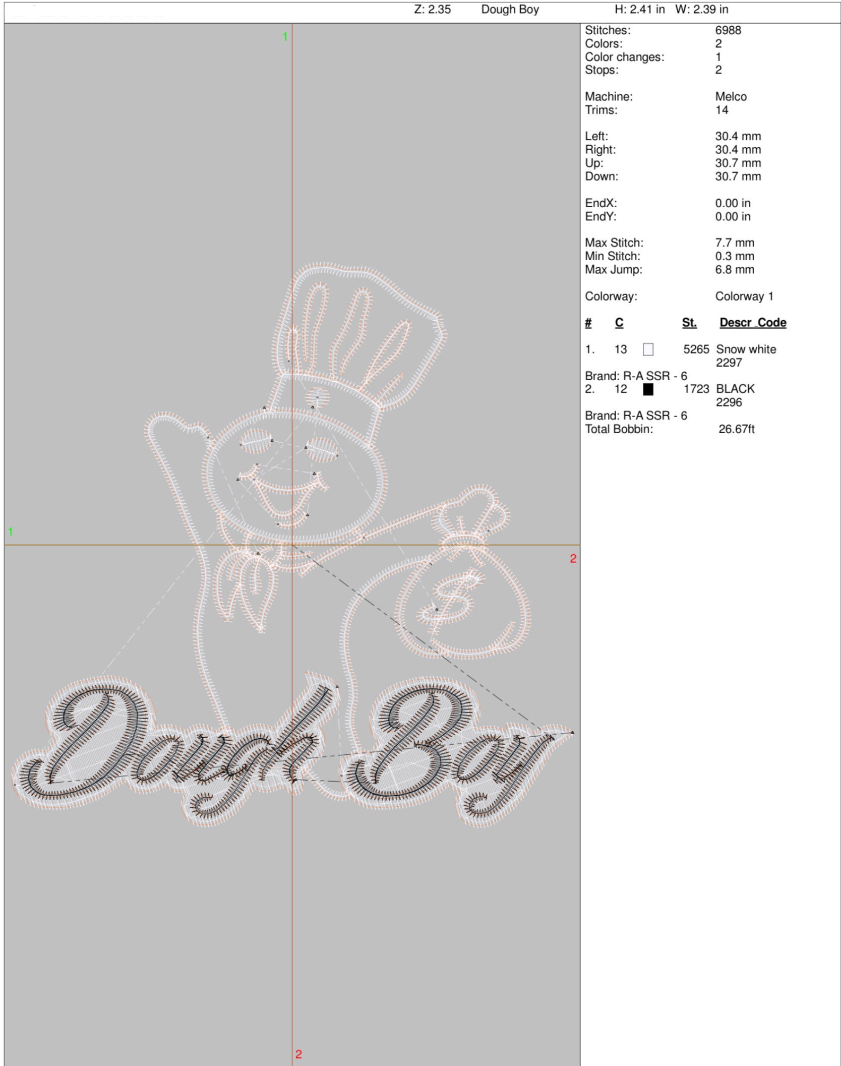 Doughboy Digitized Embroidery File - Etsy