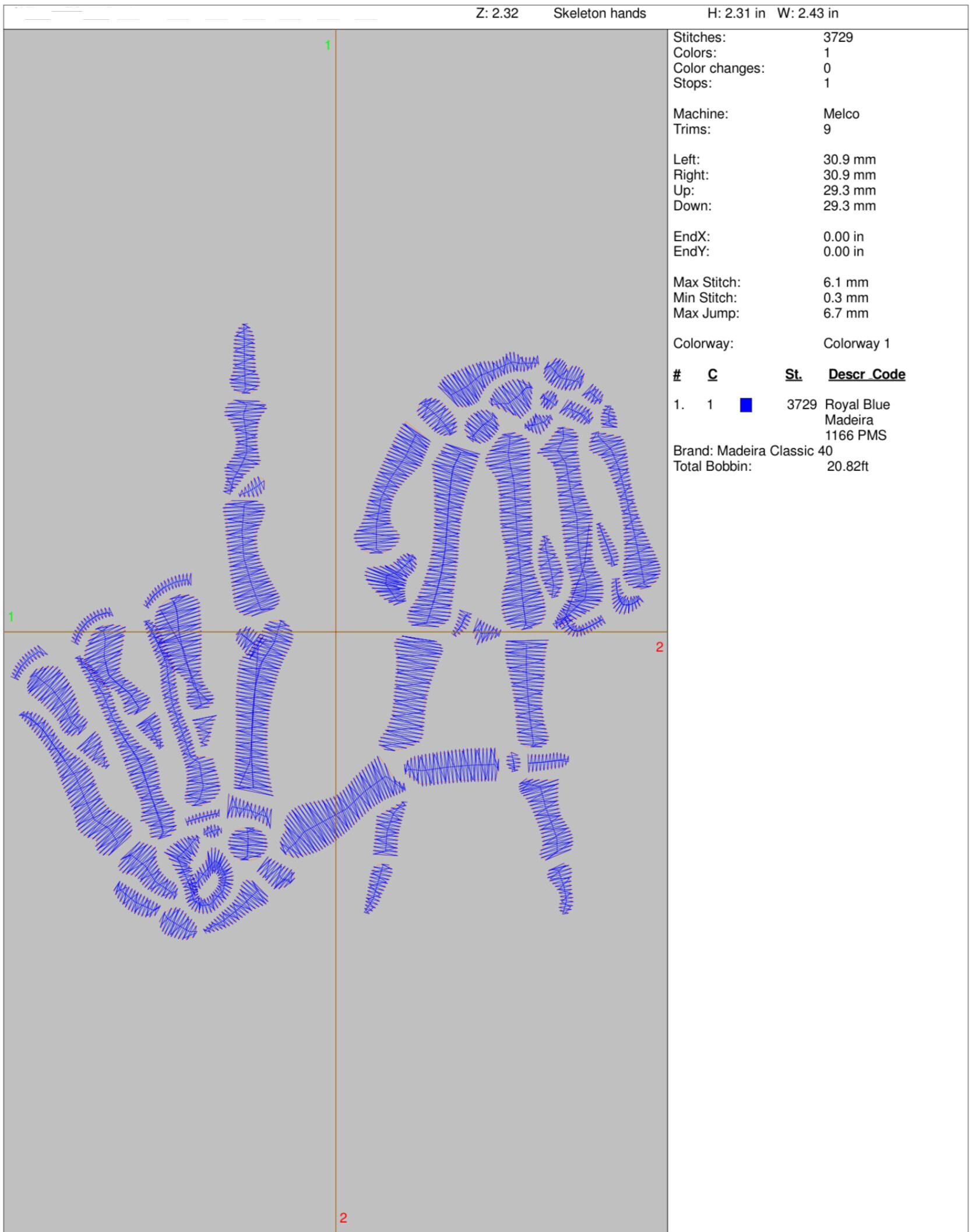 Skeleton LA Logo Digitized Embroidery File - Etsy