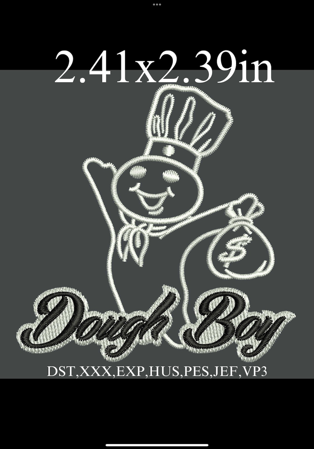 Doughboy Digitized Embroidery File - Etsy