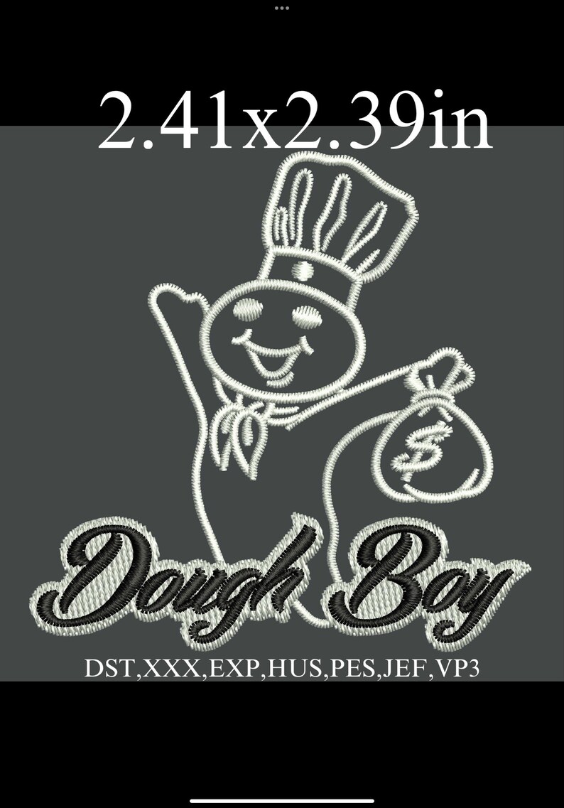 Doughboy Digitized Embroidery File (Download Now) - Etsy