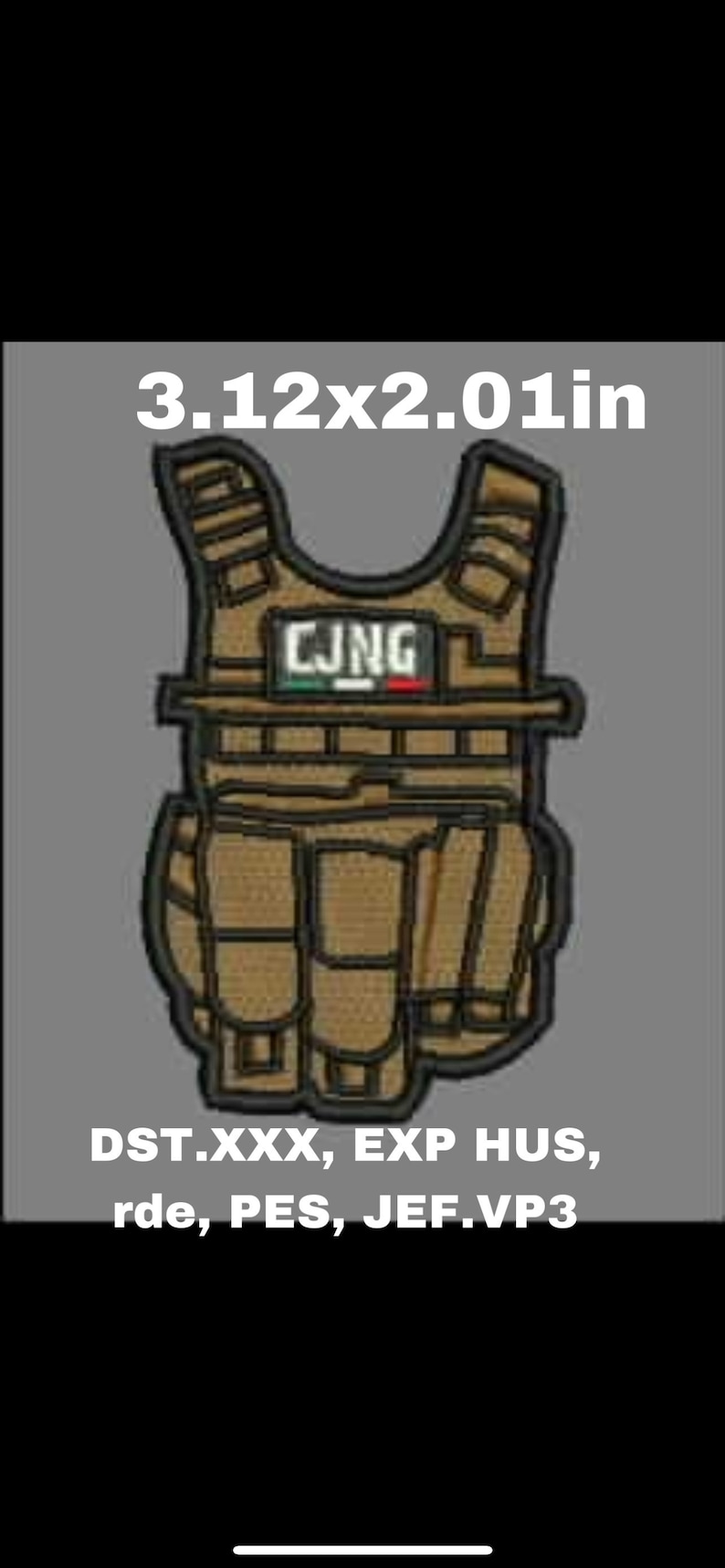 CJNG Vest Logo Digitized Embroidery File - Etsy